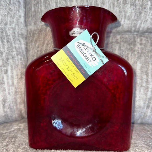 blenko glass | Dining | Ruby Red Blenko Glass Water Bottle | Poshmark